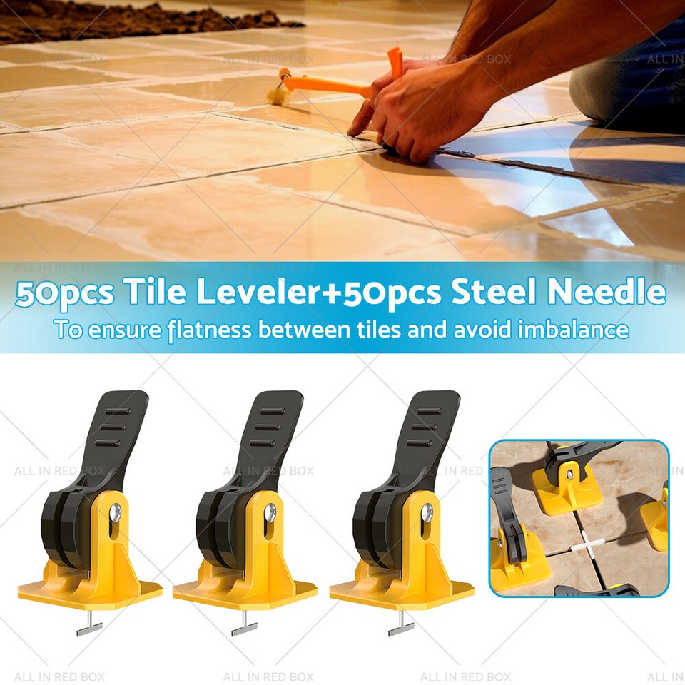 50PCS Tile Levelling Spacer Tiling Tool Leveling System Clips Floor ...