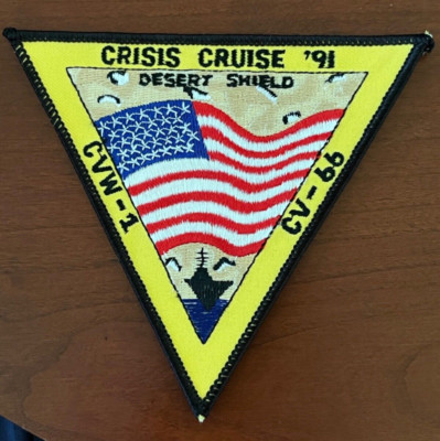 CV-66 USS AMERICA CVW-1 CRISIS CRUISE TRIANGULAR PATCH FULL COLOR VTG ...