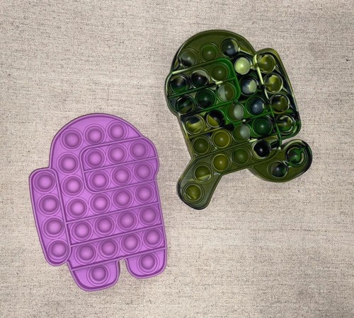 Rare Set of 2 Among Us Fidget Pop It Silicone Fidget Bubble Popper ...