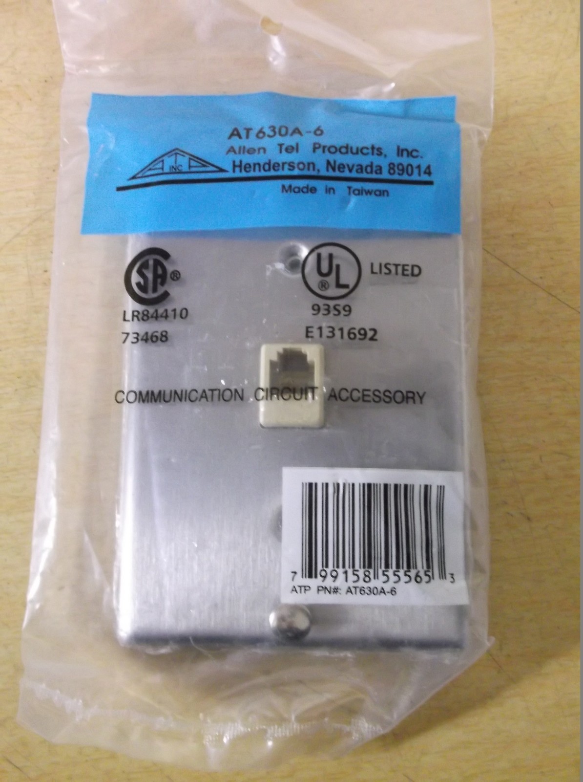 NEW Allen Tel AT630A-6 Stainless Steel Phone Jack Outlet *FREE SHIPPING ...