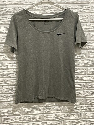 Nike Women”s T-shirt Gray Dri-Fit Size Medium Pre Owned | eBay