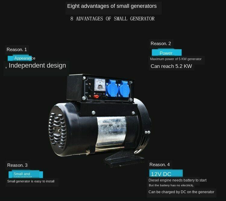 220V High Power Small Generator 3KW 5KW 8KW Generator Frequency 50HZ | eBay