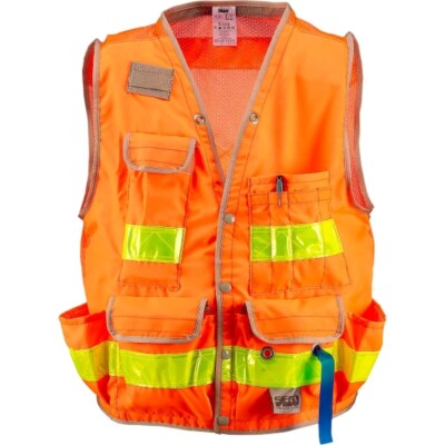 8069-50-ORG SECO Large Class 2 Orange Surveyor Safety Vest with Mesh ...