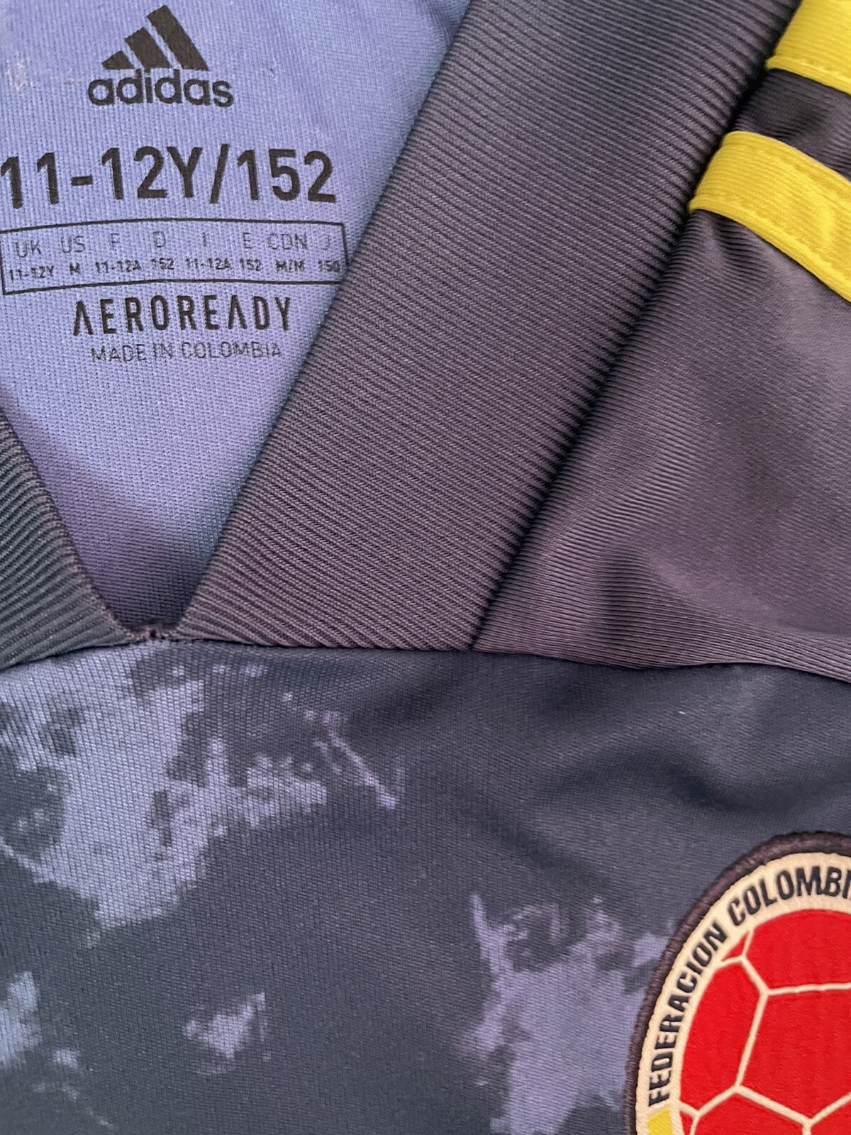 100% Authentic Adidas Colombia 2019 Soccer Jersey Size Youth Size ...