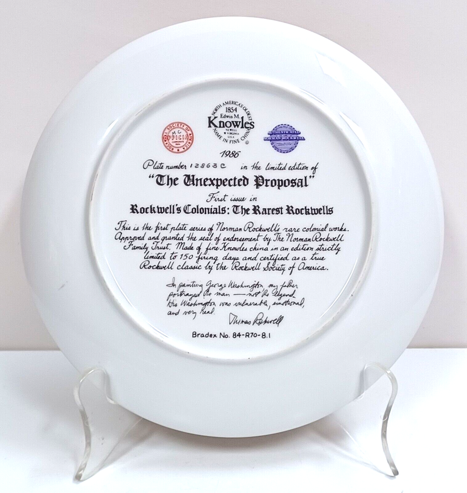 Edwin M. Knowles Norman Rockwell "The Unexpected Proposal" Colonials ...