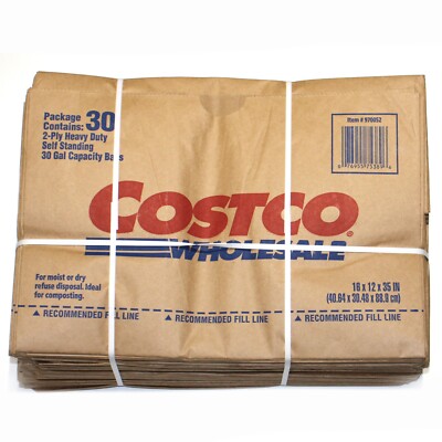 30 Gallon Lawn & Leaf 2-Ply Heavy Duty Paper Yard Waste Compost Paper ...