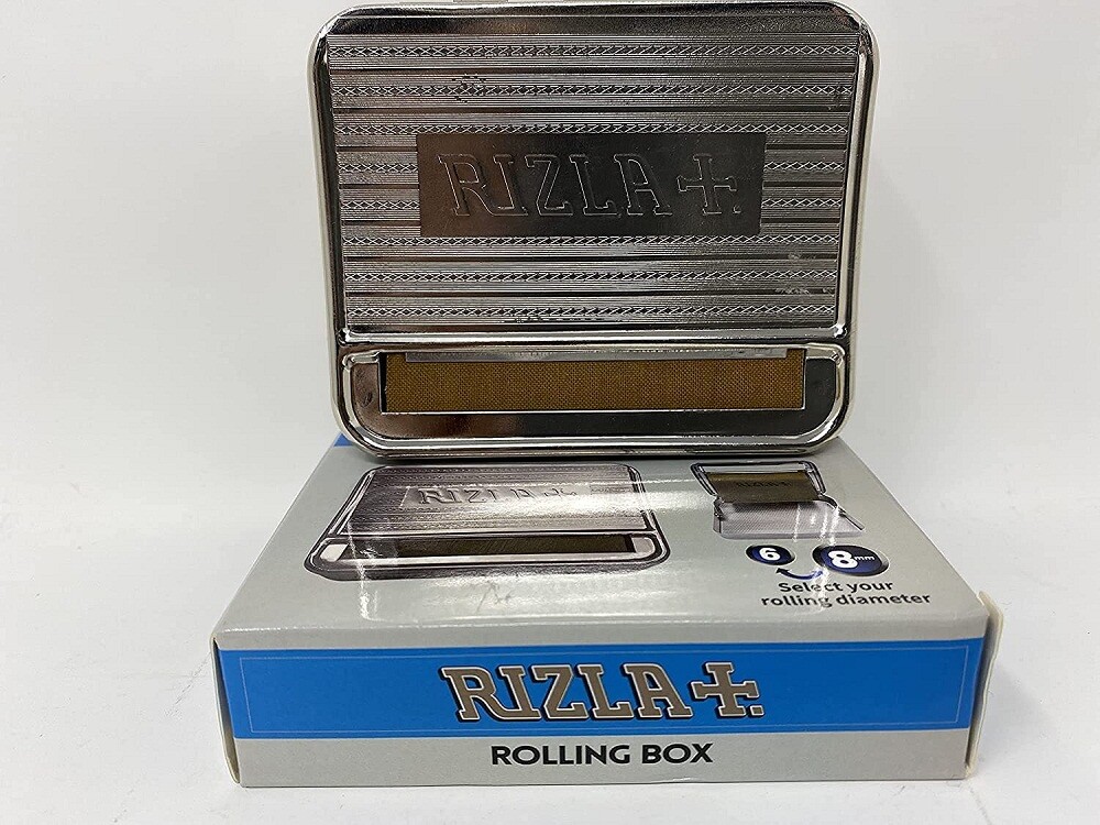Rizla Metal Automatic Rolling Tin Tobacco Roll Up Case Cigarette ...