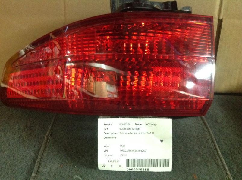 Passenger Tail Light Sedan Quarter Panel Mounted Fits 05 ACCORD 33122 ...