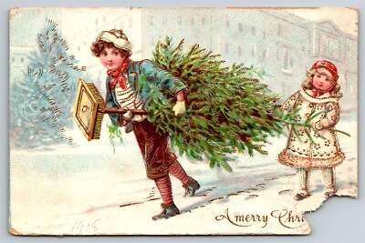 Oklahoma Walter Merry Christmas Children Vintage c.1908 Postcard, Q17 ...