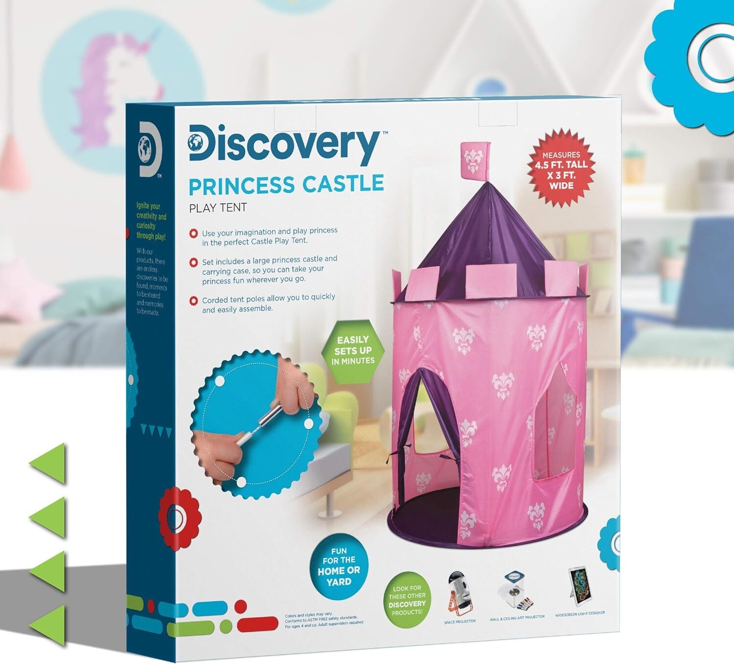 Discovery Kids Princess Castle Hideaway Tent, Pretend Imagination Play ...