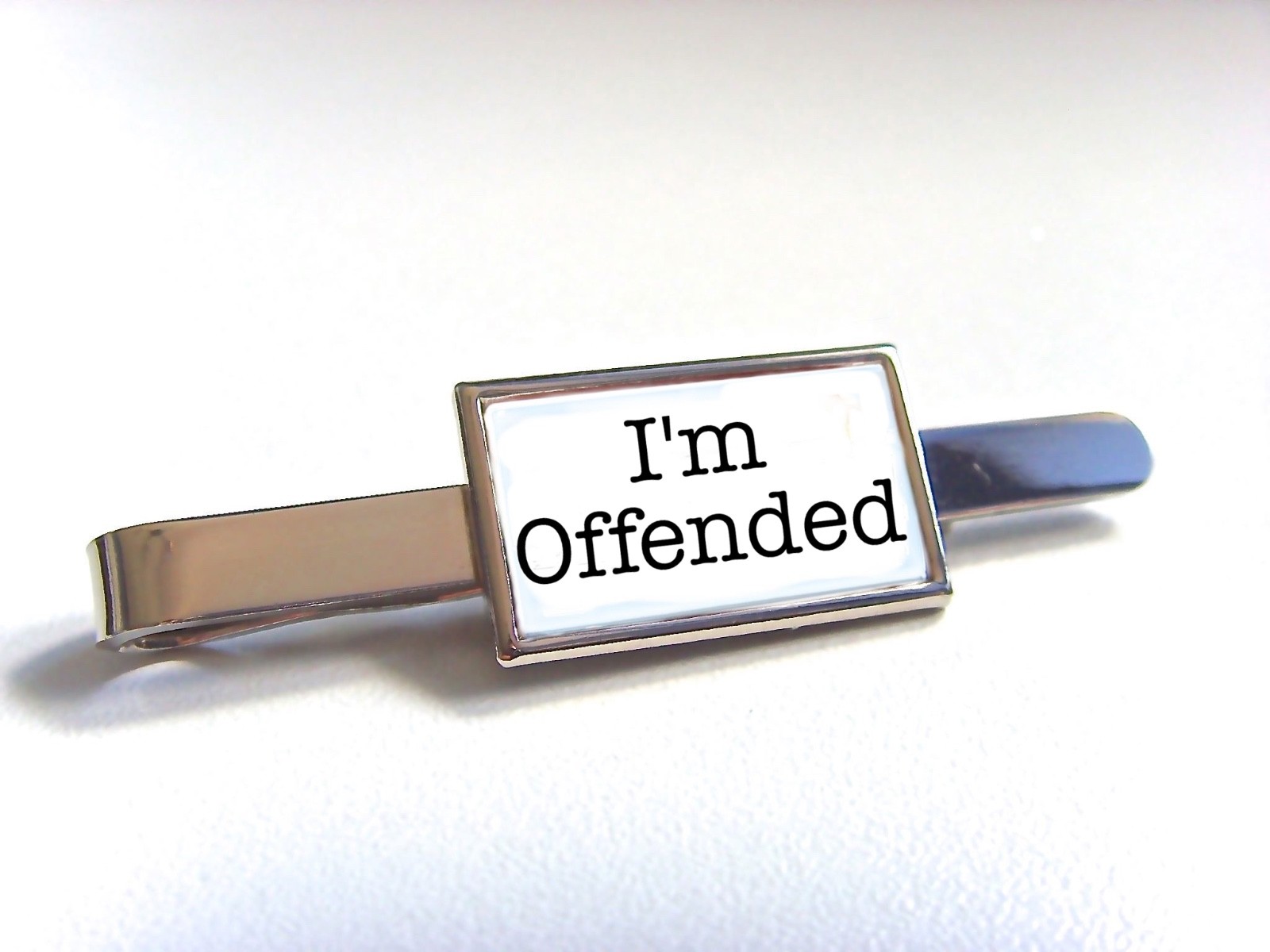 I'M OFFENDED OFFEND TIE SLIDE GRIP PIN BADGE TIE BAR CLASP CLIP NOVELTY ...