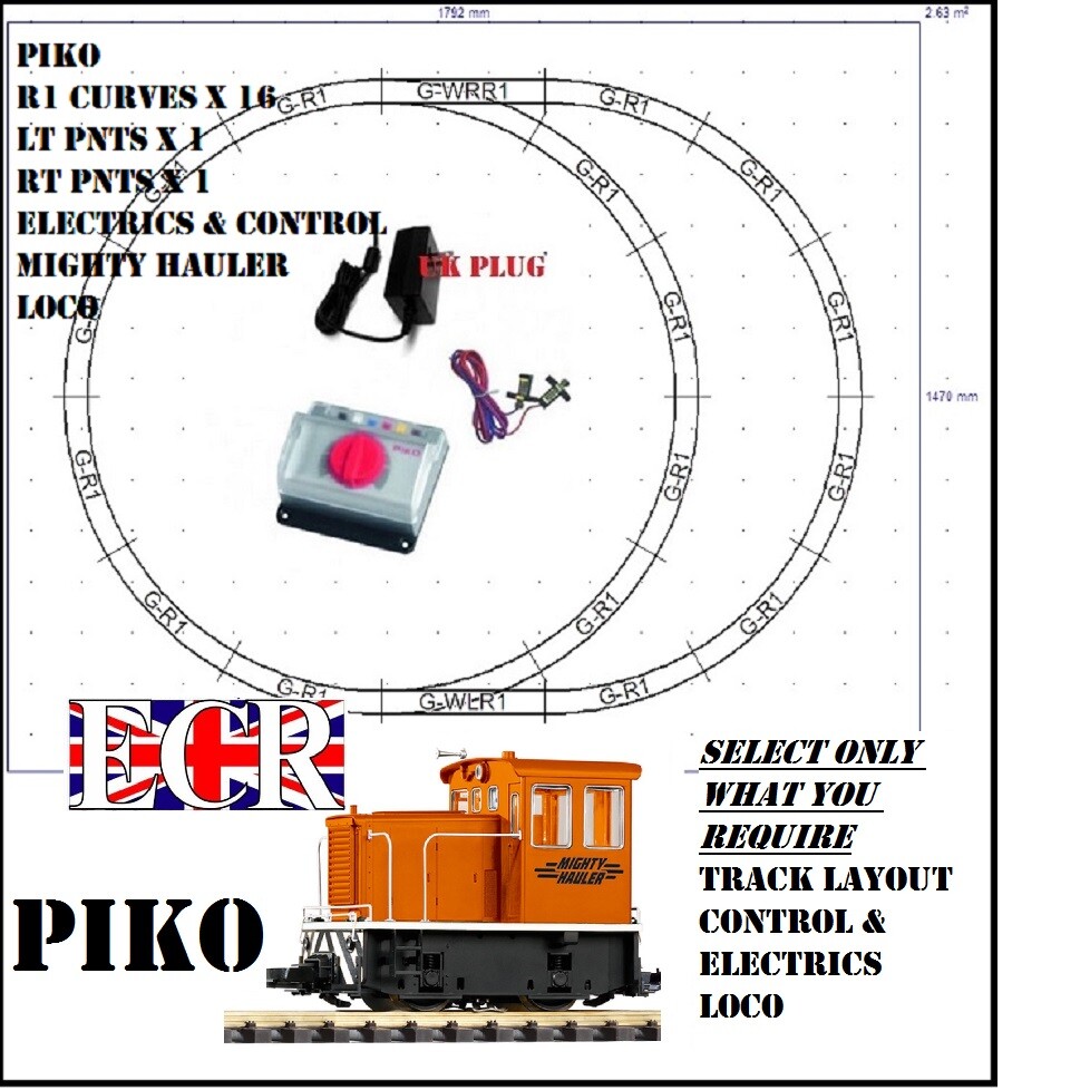 PIKO G SCALE 45mm GAUGE SELECT TRACK LAYOUT, CONTROLLER, ELECTRICS ...