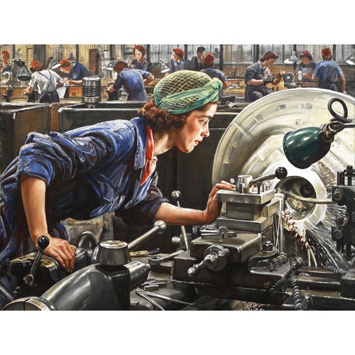 Knight Ruby Loftus Screwing Breech WWII War Painting Large Wall Art ...