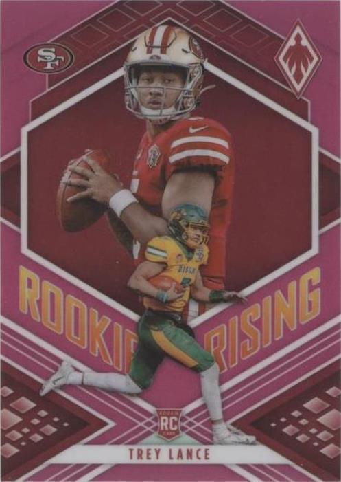 2021 Panini Phoenix - Rookie Rising Trey Lance #RIS-3 Pink /175 (RC ...