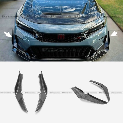 For Honda Civic Typ-R FL5 EPA Design Front Bumper Canard Addon Carbon ...
