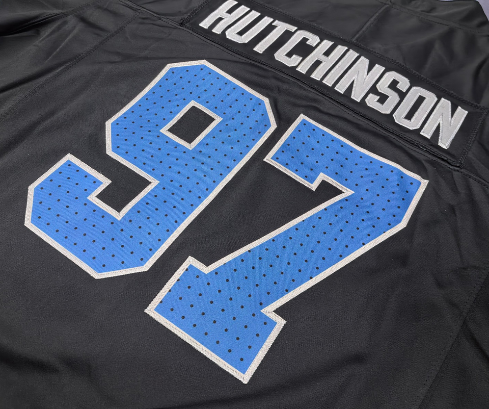 Aidan Hutchinson #97 Lions FUSE Black Sewn Stitched Jersey. | eBay