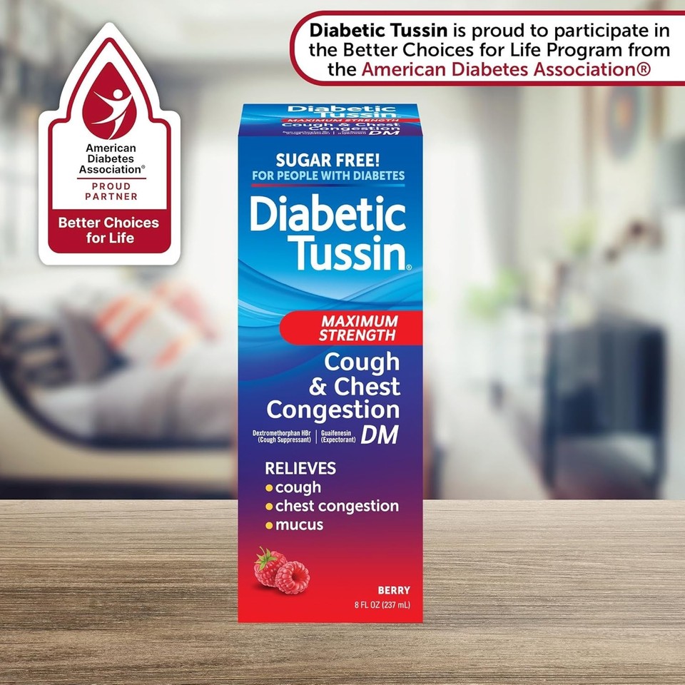 Diabetic Tussin DM MAXIMUM STRENGTH (DIABETIC SAFE) Berry - 8 fl oz Exp ...