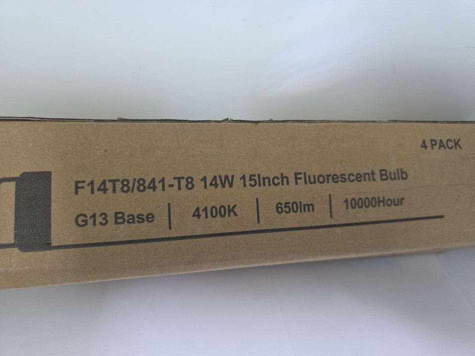 F14T8/841-T8 14W 15lnch Fluorescent Bulb G13 4100K COOL WHITE.(4 Pack ...
