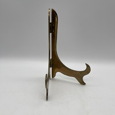 Solid Brass Table Top Book Photo Frame Display Stand Easel Vintage | eBay