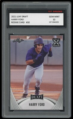 HARRY FORD 2021 LEAF DRAFT BASEBALL #30 1ST GRADED 10 ROOKIE CARD ...