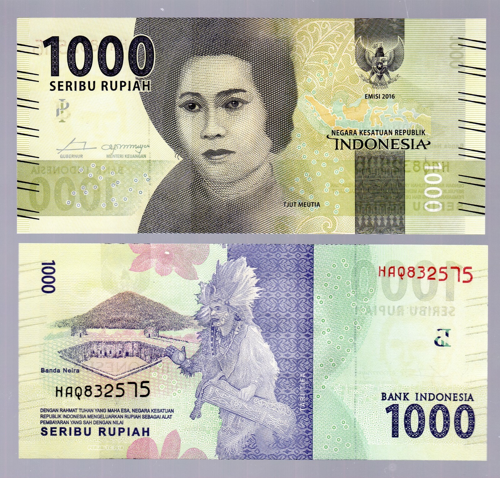 INDONESIA IN ASIA, 1 NOTE OF 1000 RUPIAH, 2016(2018) SMALL PRINT | eBay