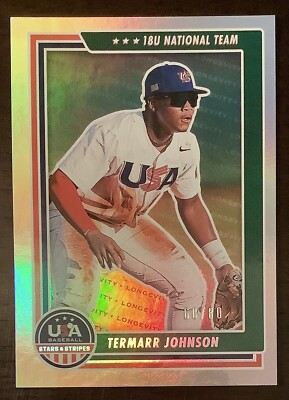 2022 Panini USA Baseball Stars & Stripes /80 Termarr Johnson Holo ...