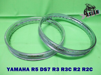 YAMAHA R5 DS7 R3 R3C R2 R2C Front & Rear Chrome Steel Wheel Rim ...