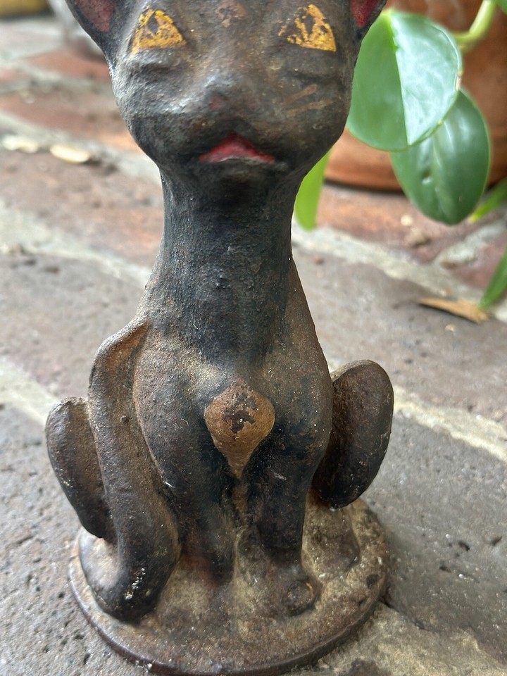ANTIQUE CAST IRON "KRAZY CAT" NATIONAL FOUNDRY CAT DOORSTOP #158 | eBay