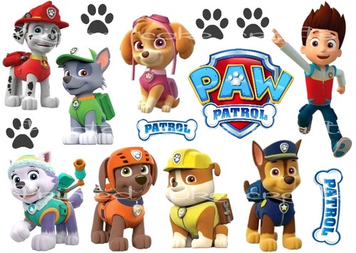 EDIBLE PAW PATROL CAKE TOPPERS MARSHALL EVEREST ROCKY ZUMA SKYE RUBBLE ...