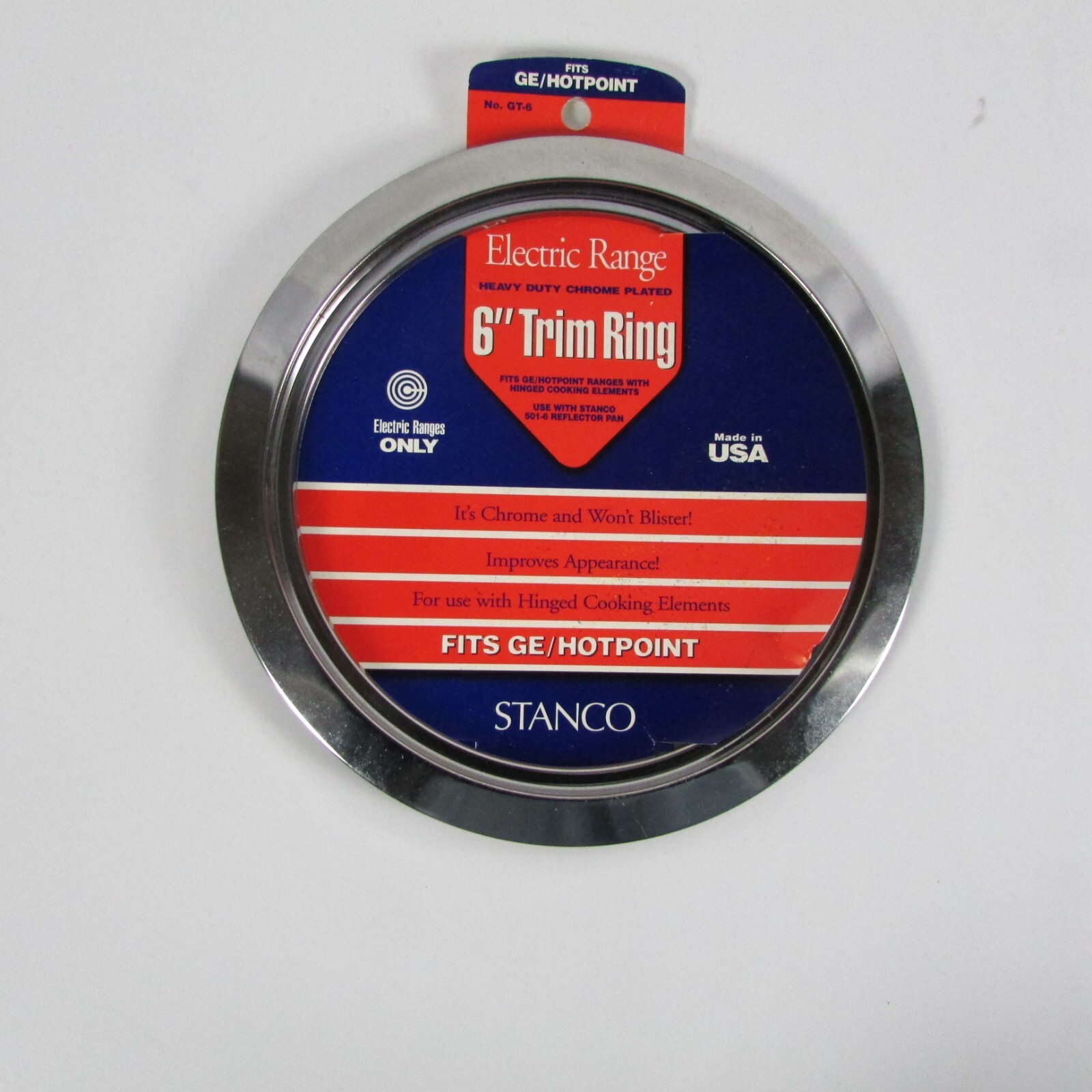 Stanco Electric Range 6"Trim Ring Chromed Steel GE Hotpoint | eBay