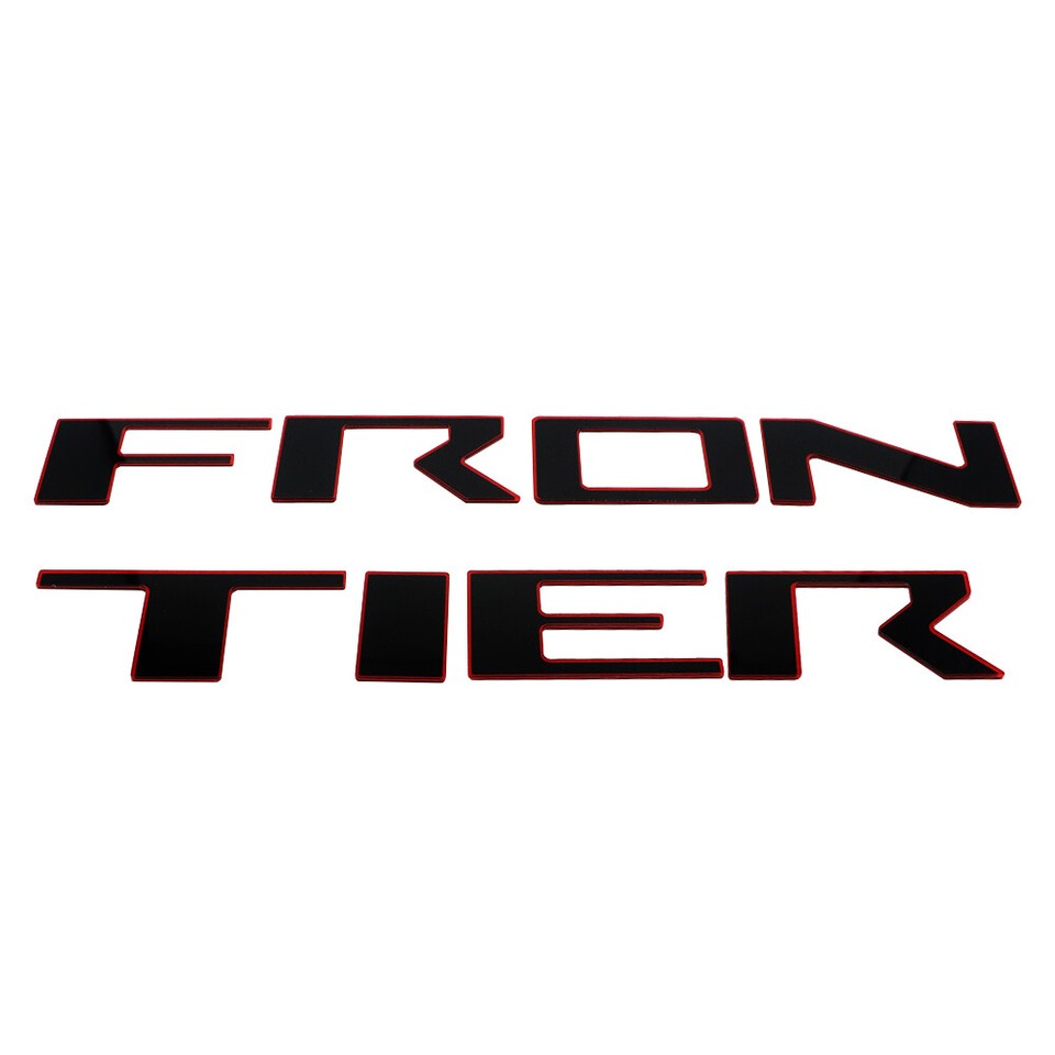 Tailgate Raised Letters for NISSAN FRONTIER 2022 2023 2024 Red Outline ...