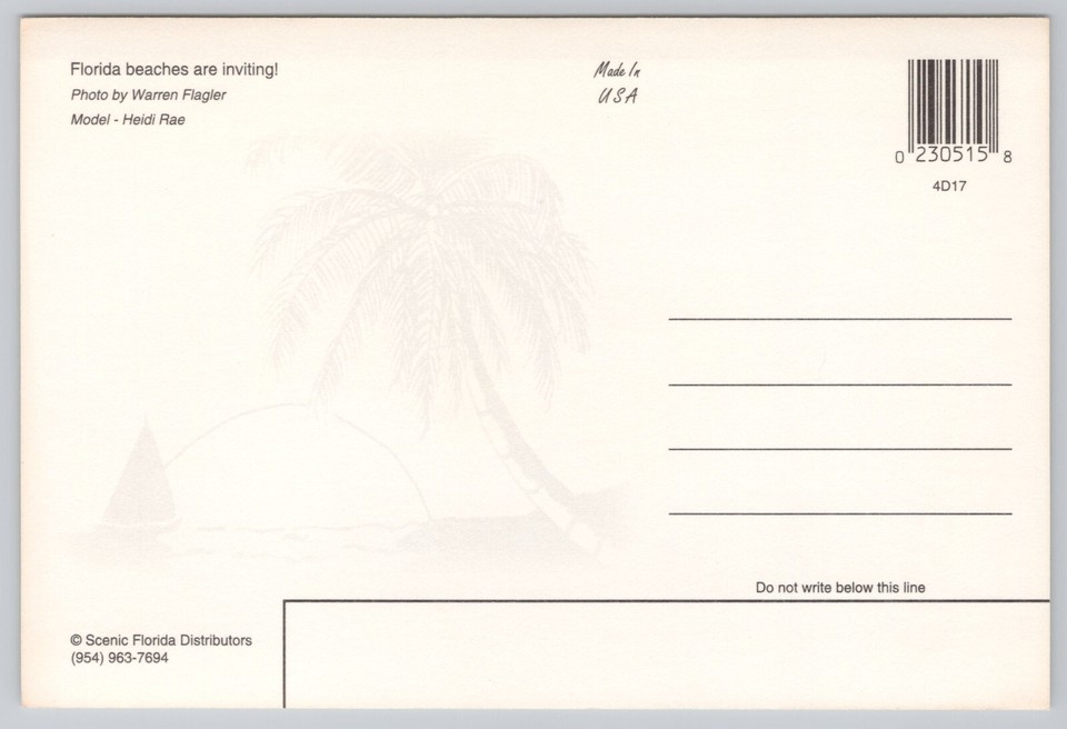 Florida Sexy Bikini Blonde Girl Beach Ocean FL Postcard | eBay