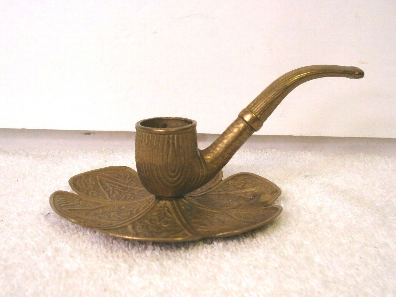 Vtg embossed solid brass shamrock Pipe cleaner tool Holder Smoking ...