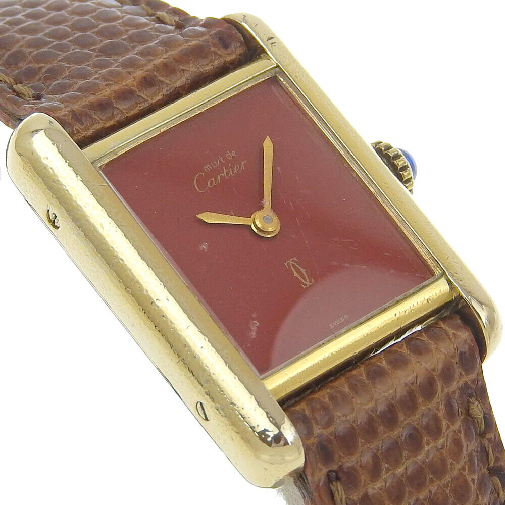 CARTIER Must Tank Watch Vermeil Antique Silver 925 Gold CARTIER Must Tank Watch Vermeil Antique Silver 925 Gold