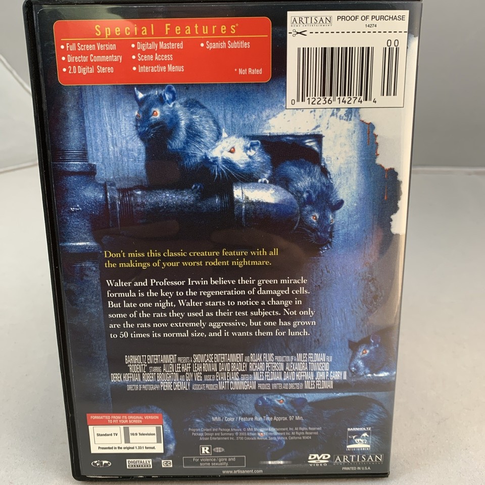 Rodentz DVD 2003 Full Screen Region 1 Miles Feldman Allen Lee Haff ...