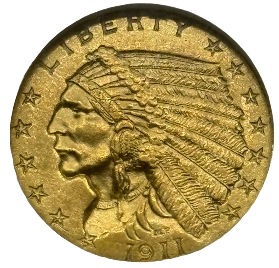 1911-D $2.5 Indian Gold Quarter Eagle, NGC MS63, Rare Key Date US Coin ...