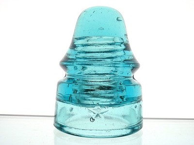 MINT- BRIGHT BLUE CD 133 STAR Glass Railroad Telephone Signal Insulator ...
