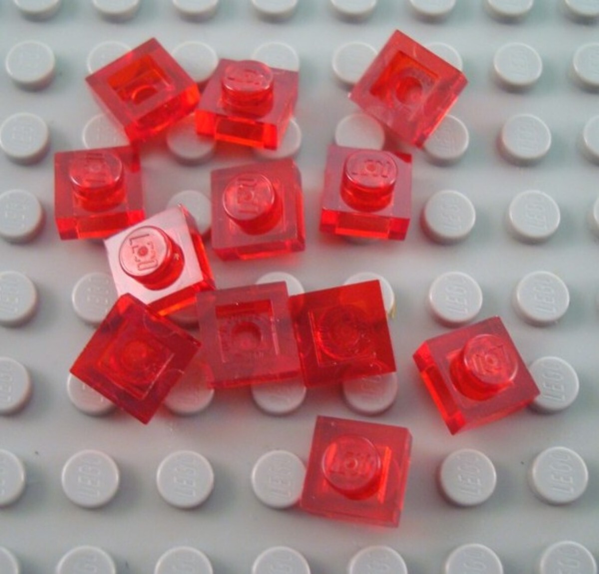 New LEGO Lot of 12 Translucent Red 1x1 Basic Building Plate Pieces | eBay