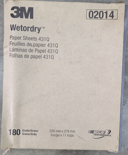 3M 02014 Wetordry Sanding Sheets 431q Pack of 50 Sheets 180 Grit - for ...