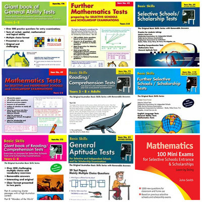 SELECTIVE SCHOOLS TEST BUNDLE PACK - TO SCORE OVER 200! ( NSW,VIC and ...