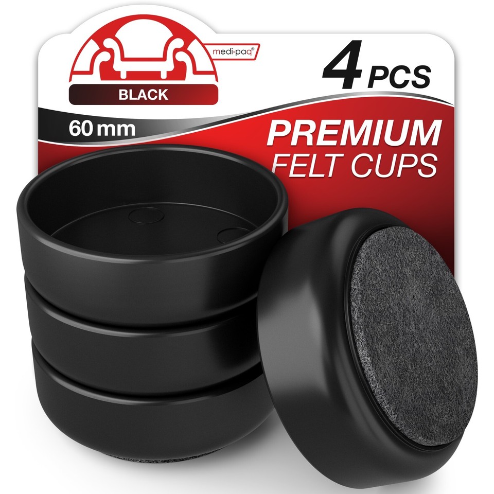 Floor Protector Castor Cups Felt Pads Chair Furniture Carpet Table Wood ...