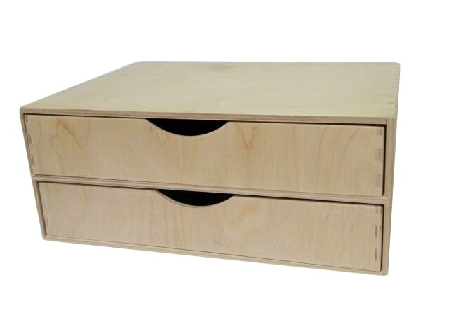 Wooden Drawer - Box Desktop Office Desk Storage Decoupage Unpainted 11 ...