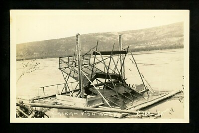 Alaska AK real photo postcard RPPC Alaskan Fishing Wheel fish Vintage ...