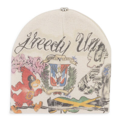 NWT GREEDY UNIT CREAM ALL OVER PRINT BEANIE SIZE OS $80 | eBay