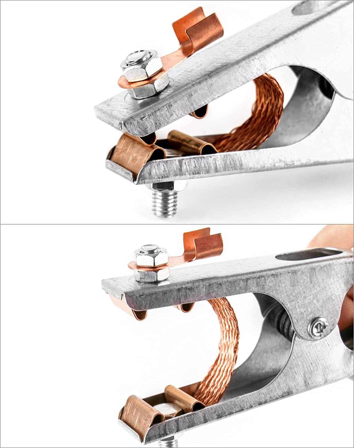 Welding Ground Clamp 2 Pack 500A Electroplated Copper Earth Clip Manual ...