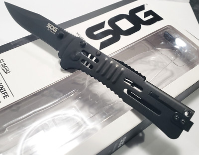 SOG Black SlimJim A/O Lockback Spring Open Assisted Folding Pocket ...