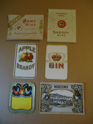 Blank Labels Port Wine Sherry Apple Brandy Gin Niersteiner Claret ...