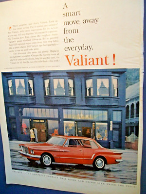 1961 Plymouth Valiant large-magazine car ad -"Smart move away from ...