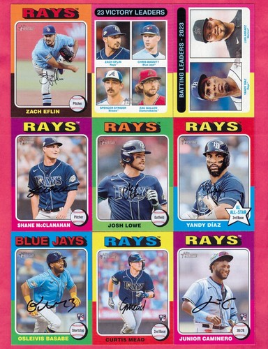 2024 Topps Heritage + High Number Tampa Bay Rays Team Set 20 cards ...
