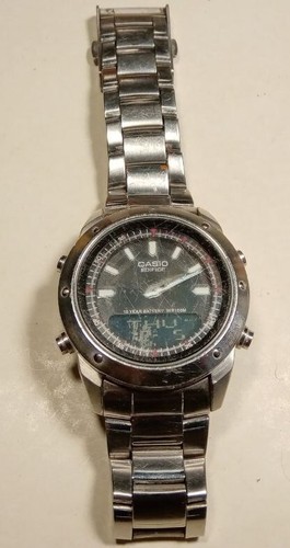 Casio Edifice EFA-118 QW.2747TELEMEMO 30 World Time Black Dial Working ...